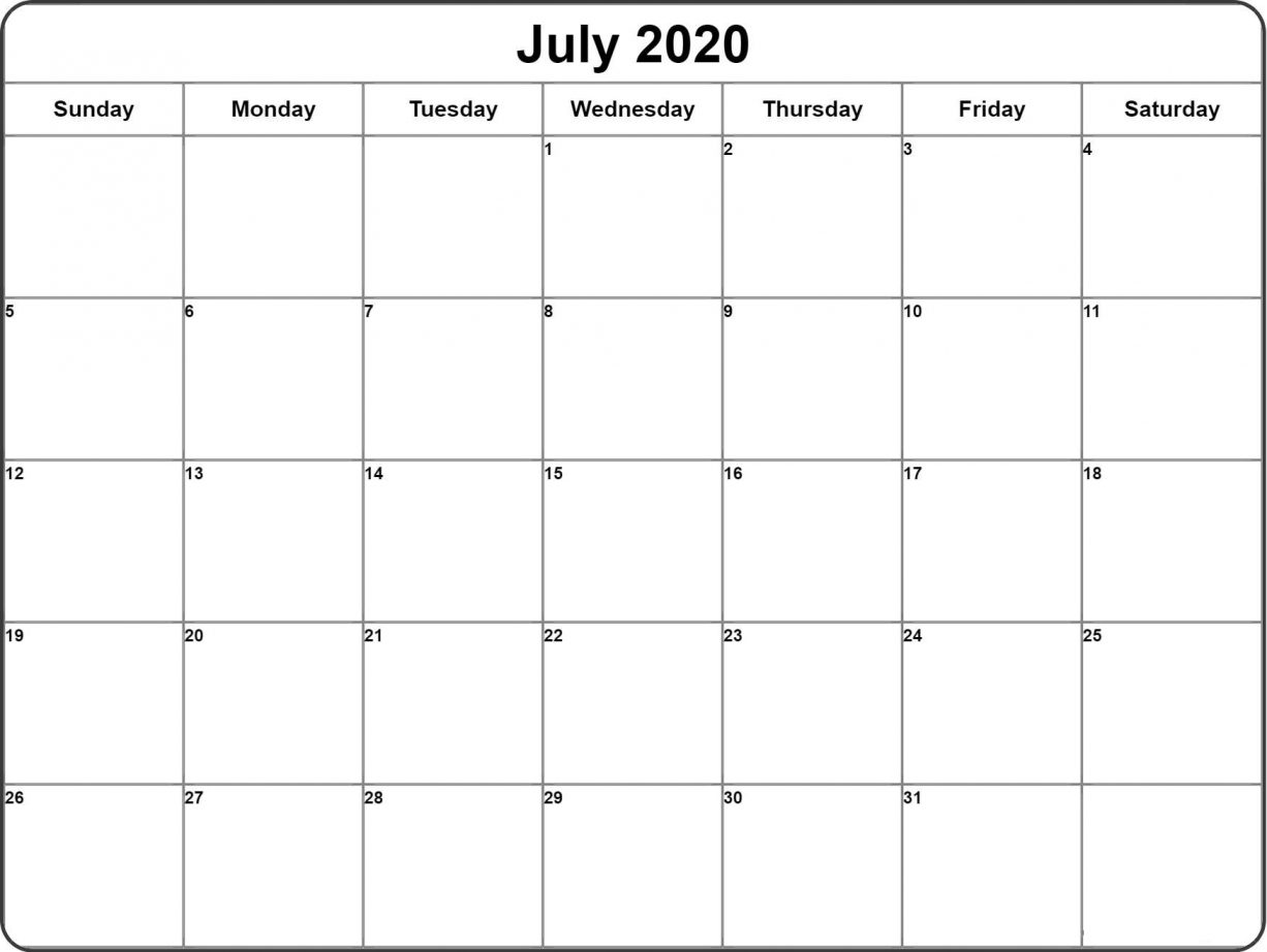 July 2020 Calendar Printable Blank Calendar Word blank calendar august ...